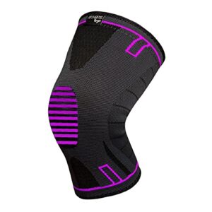 arthritishope knee compression sleeve for men and women - compression brace for meniscus, arthritis pain relief & joint support. boosts circulation, offers comfort & stability. expanded sizes for plus-sized thighs & large legs (purple, 6xl)