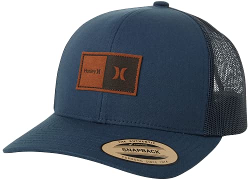 Hurley Men's Caps - Fairway Trucker Mesh Panel Baseball Cap Trucker Hat - Snap Back Hats for Men, Size One Size, Obsidian