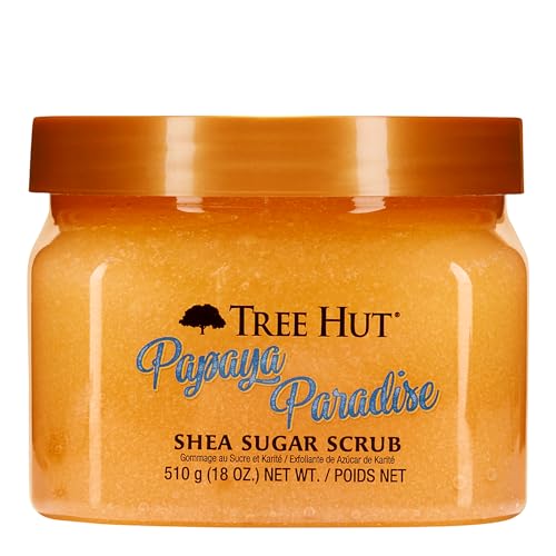 Tree Hut Papaya Paradise Shea Sugar Scrub, 18 oz, Ultra Hydrating and Exfoliating Scrub for Nourishing Essential Body Care