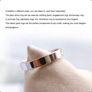 Meilanduo 925 Sterling Silver High Polish Plain Ring Comfort Fit Wedding Band for Women Men 3.5mm Size 4-12 (Silver, 8)