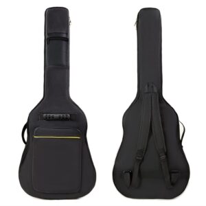 41 inch padded acoustic guitar backpack water-resistant thick gig bag soft cover black electric guitar gear bag kids guitar travel case dual adjustable shoulder strap bag with zipper