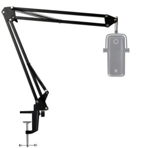 wave 1 microphone stand, professional mic boom arm stand compatible with elgato wave 1 usb condenser microphone by sunmon