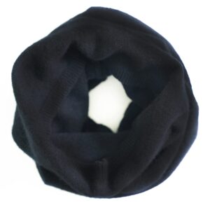 tittimitti 100% Cashmere Knitted Neck Gaiter Neck Warmer Loop Scarf for Men and Women. (Black)