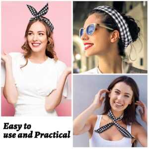 ANBALA Wire Headbands Set for Women, 9 Patterns Hairband with Rabbit Ears, Polka Dot, Plaid, Leopard, Floral, Adjustable Size, Non-Slip, Washable, Hair Accessories for Women and Girls