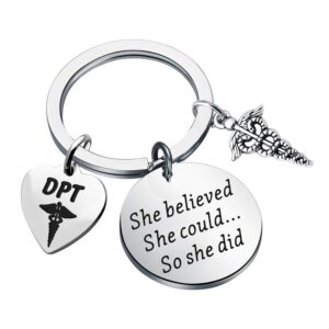 ensianth dpt gift doctor of physical therapy keychain she believed she could so she did dpt graduation gift (dpt she believed kr)