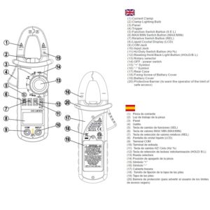 KPS-PA430 Digital Mini Clamp Meter AC/DC Current 400A, AC/CD Voltage 600V, Resistance, Capacity, Duty Cycle 4000 Counts