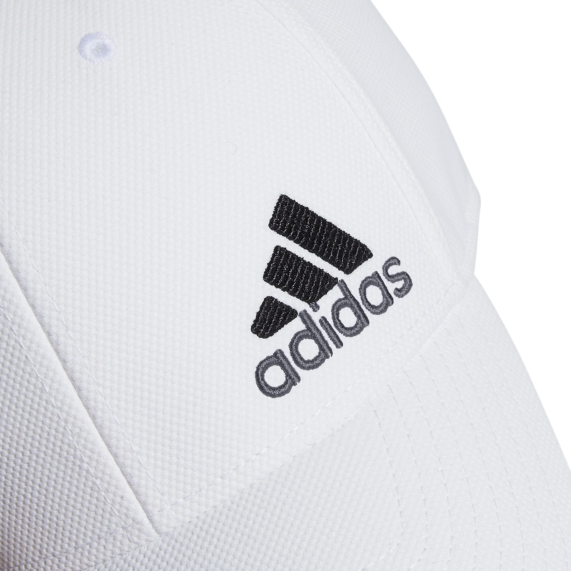 adidas Men's Release 3 Structured Stretch Fit Cap, White/Onix Grey/Black, Large-X-Large