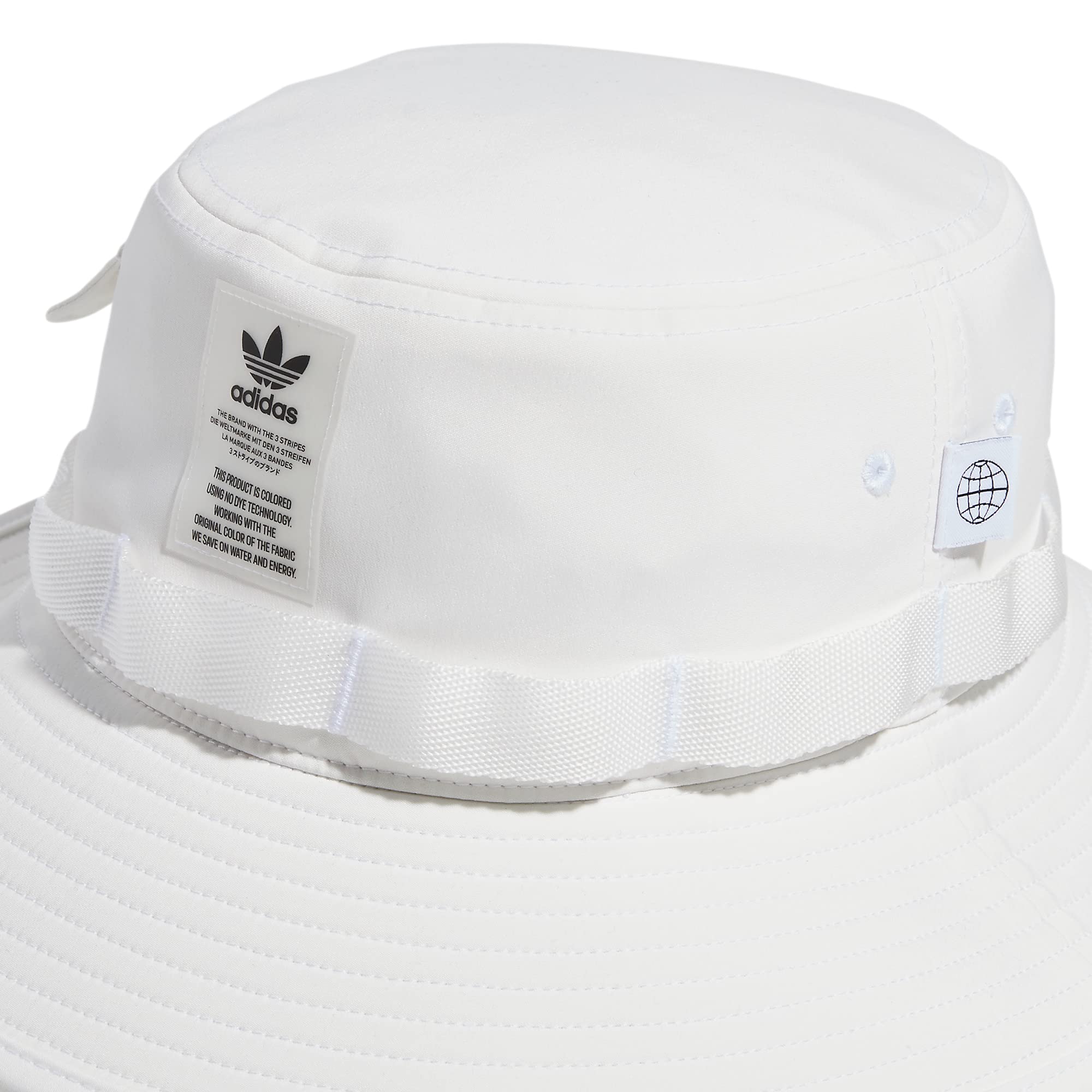 adidas Originals Boonie Bucket Hat, Non Dyed White/White, One Size