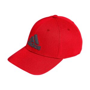 adidas mens producer 2 structured stretch fit baseball caps, vivid red/onix grey, large-x-large us