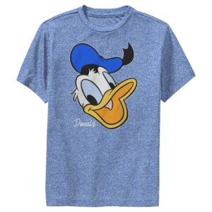 disney boys disney characters donald big face boy's performance tee t shirt, royal blue heather, medium us