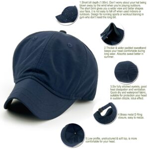 REDSHARKS mens Structured Short Bill Quick Dry Brim Trucker Baseball Dad Cap, Navy, X-Large