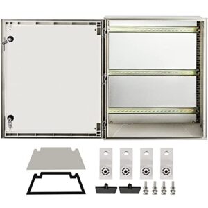 vevor electrical enclosure box,23.6''×19.7''×9.1'',fiberglass junction box,ip66 waterproof & dustproof,outdoor electrical box,with mounting plat