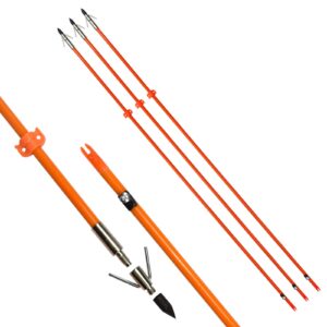 nika archery bowfishing arrows 32" fish hunting solid fiberglass shaft for all bows, pack of 3