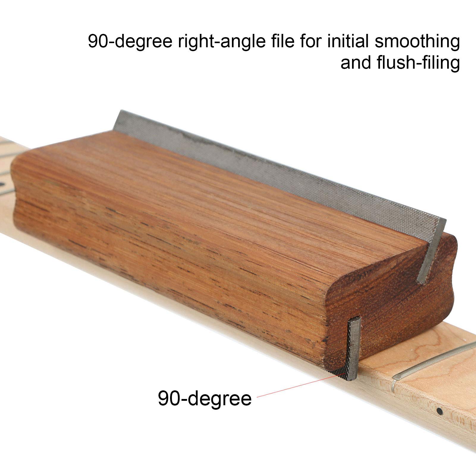 TAOZUA Guitar Fret Beveling File for Fret End Dressing, Hard Merbau Made Guitar Fret Crowning End Bevel File 35/90 Degree Luthier File Too