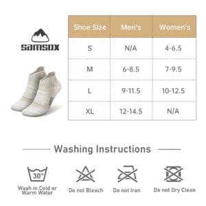 SAMSOX 2-Pair Merino Wool Running Socks, Made in USA, Oatmeal M