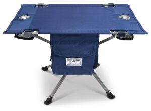 sport-brella sunsoul portable folding table for outdoor camping, picnics, tailgates, and beach navy