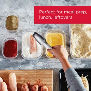 Rubbermaid Brilliance Food Storage Container, Medium, 3.2 Cup, 5 Pack, Clear & Leak-Proof Brilliance Food Storage Set, 1.3 Cup Plastic Containers with Lids, 5-Pack, Clear