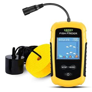 lucky kayak portable fish depth finder water handheld fish finder sonar castable kayak boat fishfinder transducer fishing lcd display ffc1108