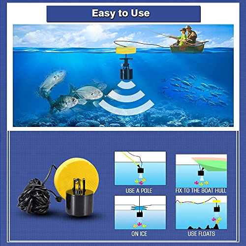 LUCKY Kayak Portable Fish Depth Finder Water Handheld Fish Finder Sonar Castable Kayak Boat Fishfinder Transducer Fishing LCD Display FFC1108