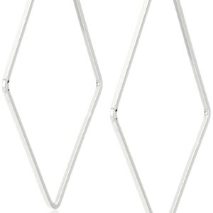 NINE WEST Square Click-It Hoop Earrings, Silver-Tone, One size