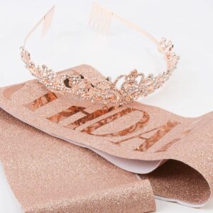 "Birthday Girl" Sash & Rhinestone Tiara Set COCIDE Birthday Sash and Tiara for Women Birthday Decoration Kit Rhinestone Headband for Girl Glitter Crystal Hair Accessories for Birth Party