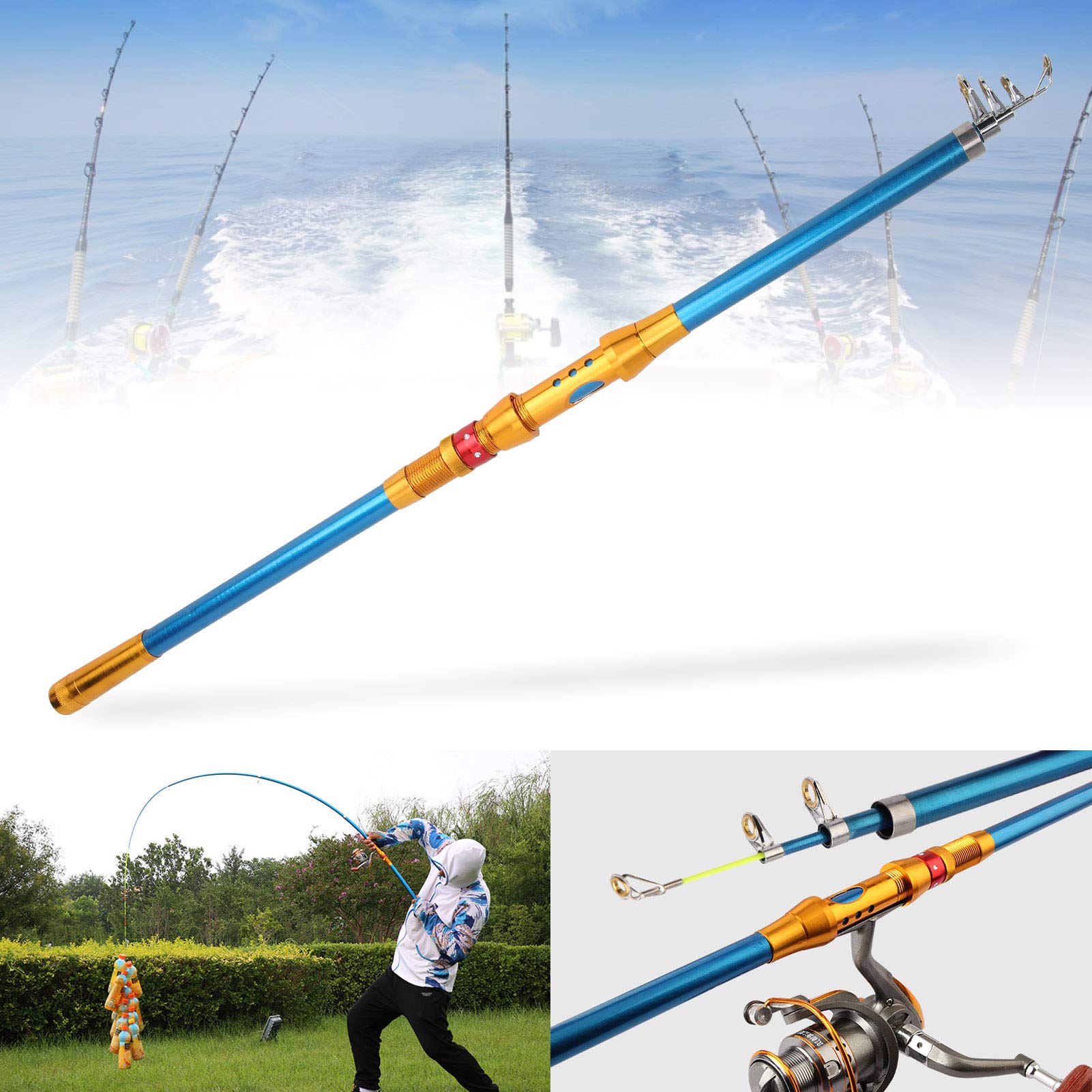 Fishing Rod, Telescopic Glass Fiber Fishing Rod, for Fishing Lover Lake Fishing Fishing Sea Fishing