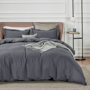 bedsure twin/twin xl duvet cover kids - soft double brushed duvet cover twin, 2 pcs, includes 1 dark grey kids' duvet cover (68"x90") with zipper closure & 1 pillow sham, no comforter