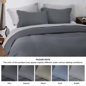 Bedsure Twin/Twin XL Duvet Cover Kids - Soft Double Brushed Duvet Cover Twin, 2 pcs, Includes 1 Dark Grey Kids' Duvet Cover (68"x90") with Zipper Closure & 1 Pillow Sham, NO Comforter