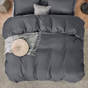 Bedsure Twin/Twin XL Duvet Cover Kids - Soft Double Brushed Duvet Cover Twin, 2 pcs, Includes 1 Dark Grey Kids' Duvet Cover (68"x90") with Zipper Closure & 1 Pillow Sham, NO Comforter