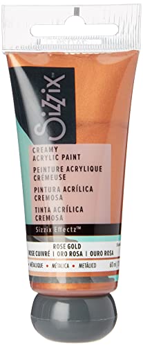 Sizzix Effectz Creamy Metallic Acrylic Paint Rose Gold 60ml, 664562