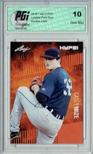 casey mize 2018 leaf hype! #11 orange blank back 1 of 1 rookie card pgi 10