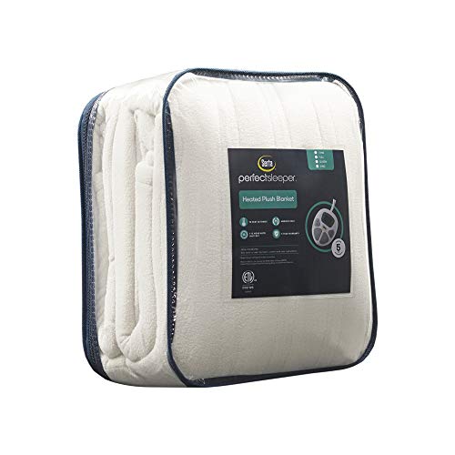 Serta Heated Blanket - Reversible Fleece to Sherpa Electric Blanket, Fast Heating, Auto Shut Off Timer, Multi Heat Setting, ETL Certified, Machine Washable, Ivory Full 84"x 77"