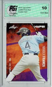 wander franco 2018 leaf hype! #2a purple blank back 1 of 1 rookie card pgi 10