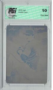 casey mize 2018 leaf hype! #11 rare black plate 1 of 1 rookie card pgi 10