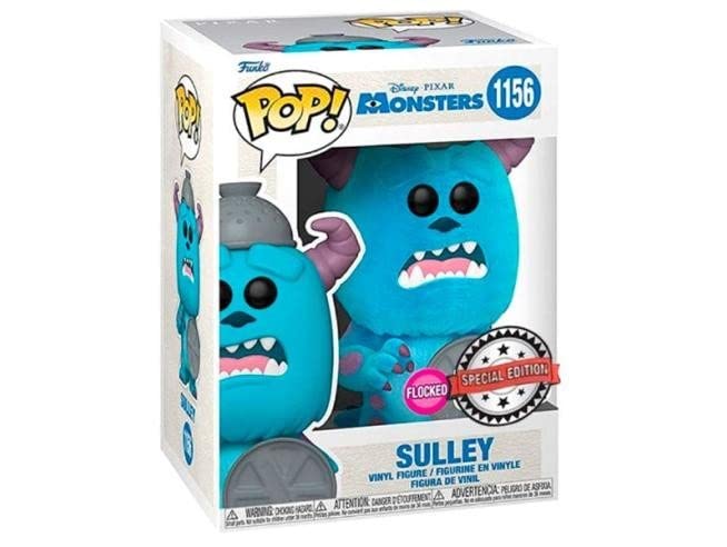 Funko Pop! Disney: Monsters Inc 20th - Sulley + Lid, Amazon Exclusive (Flocked)