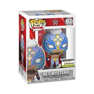 funko pop wwe: rey mysterio, glow in the dark, amazon exclusive, multicolor, (58784)