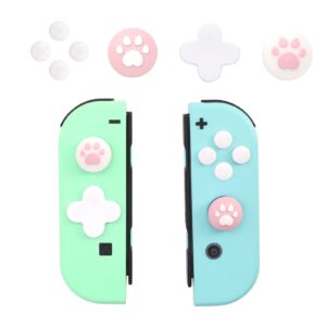 d-pad button cap set for nintendo switch joy-con, switch thumb grip caps, nintendo switch pink accessories