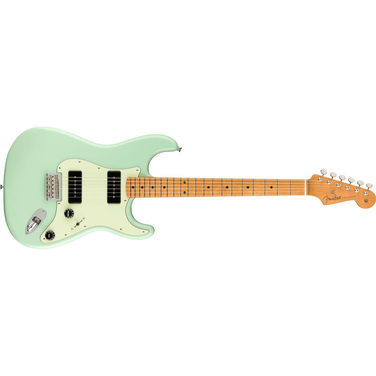 Fender Noventa Stratocaster Electric Guitar, Surf Green, Maple Fingerboard