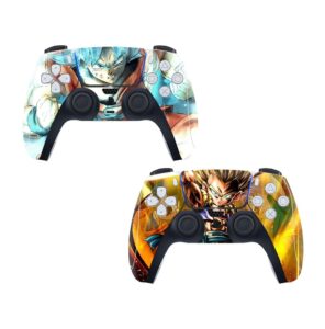 ebty-dreams inc. - set of 2 dragon son goku, gotenks (gohan, trunks) vinyl skin sticker decal protector for playstation 5 (ps5) controllers