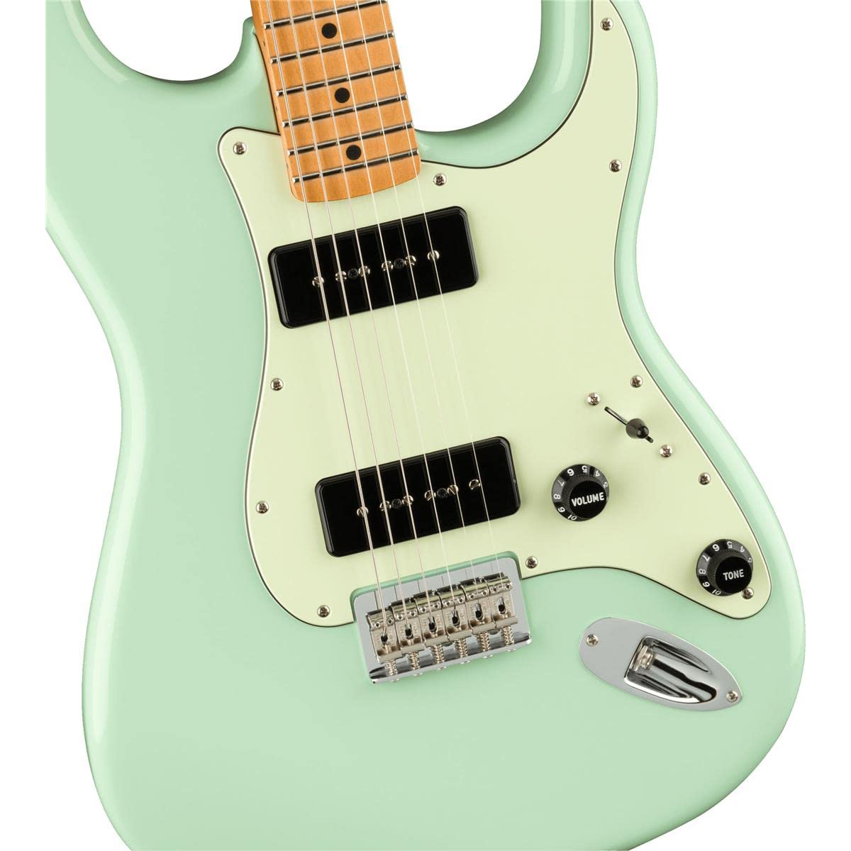 Fender Noventa Stratocaster Electric Guitar, Surf Green, Maple Fingerboard