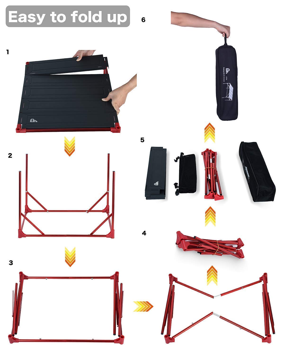 iClimb 2 Extendable Folding Table and 1 Pack Connecting Plates and 2 Lantern Hanger Bundle, Ultralight Compact for Many People Camping Backpacking Beach Concert BBQ Party