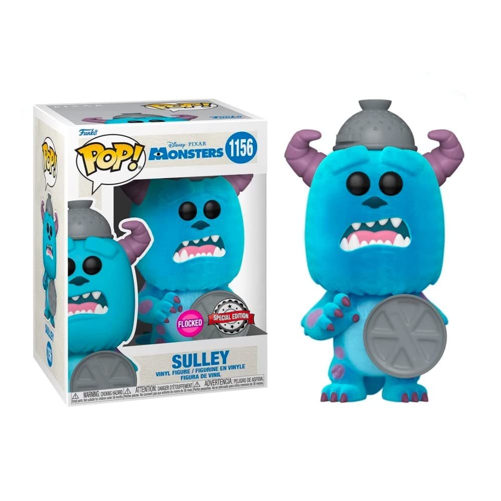 Funko Pop! Disney: Monsters Inc 20th - Sulley + Lid, Amazon Exclusive (Flocked)