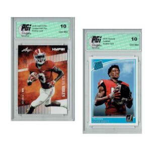 calvin ridley 2018 rookie cards 2-pack donruss #311 leaf hype! #8 pgi 10