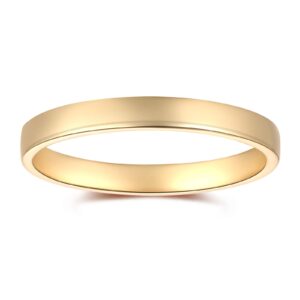 14k solid gold bold stacker ring | classic wedding band 14k yellow gold 2.5mm | bold stacking rings for her fine jewelry size 8