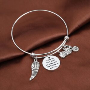 POTIY Motorcycle Memorial Gift Sympathy Jewelry Those We Love Don't Go Away Bracelet in Memory of Brother Dad Husband Gift (Bracelet)