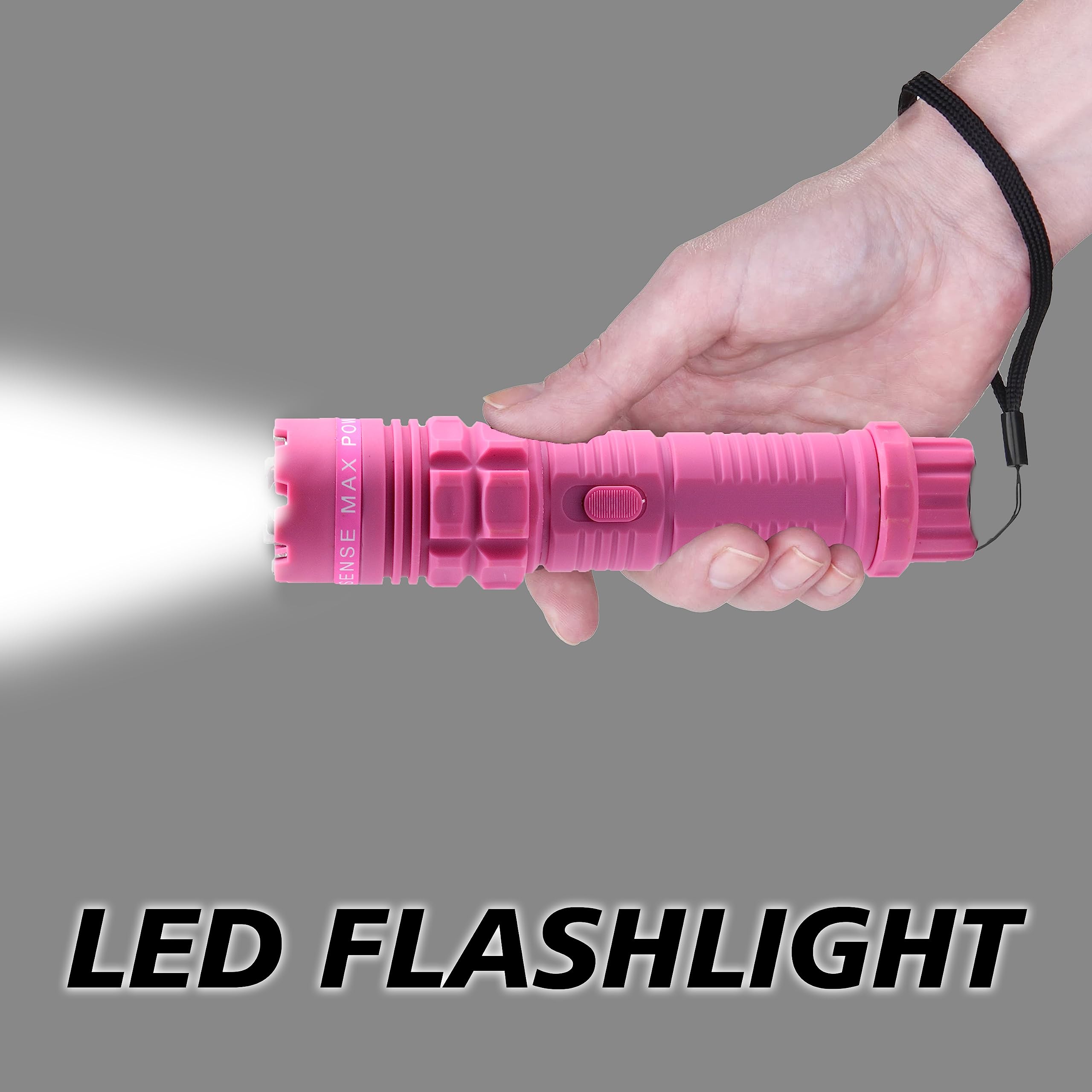 FIGHTSENSE (12 Pc) Wholesale Heavy Duty Flashlight Stun Gun - High Voltage Police Grade Strength - Rechargeable Batteries - Bright LED Flashlight with Three Modes (Multi X12)