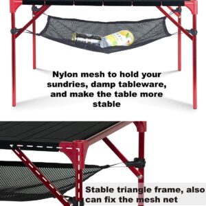 iClimb 2 Extendable Folding Table and 1 Pack Connecting Plates and 2 Lantern Hanger Bundle, Ultralight Compact for Many People Camping Backpacking Beach Concert BBQ Party