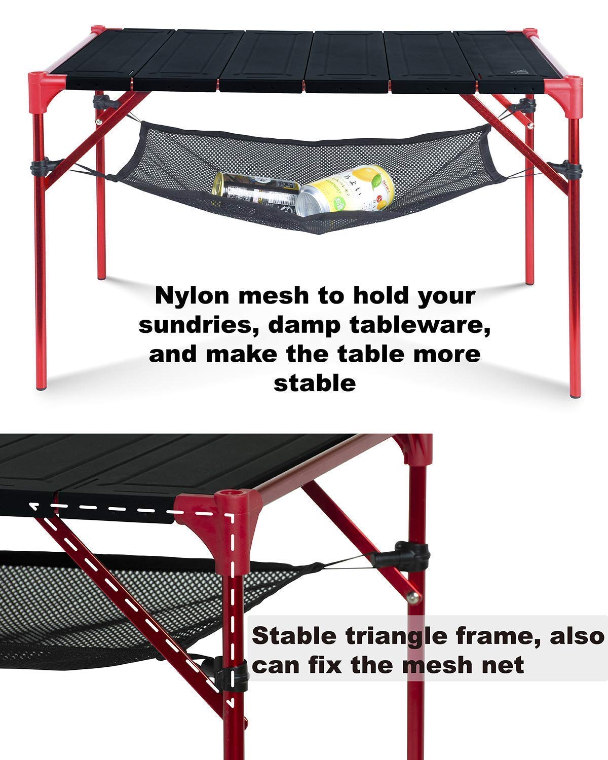 iClimb 2 Extendable Folding Table and 1 Pack Connecting Plates and 2 Lantern Hanger Bundle, Ultralight Compact for Many People Camping Backpacking Beach Concert BBQ Party