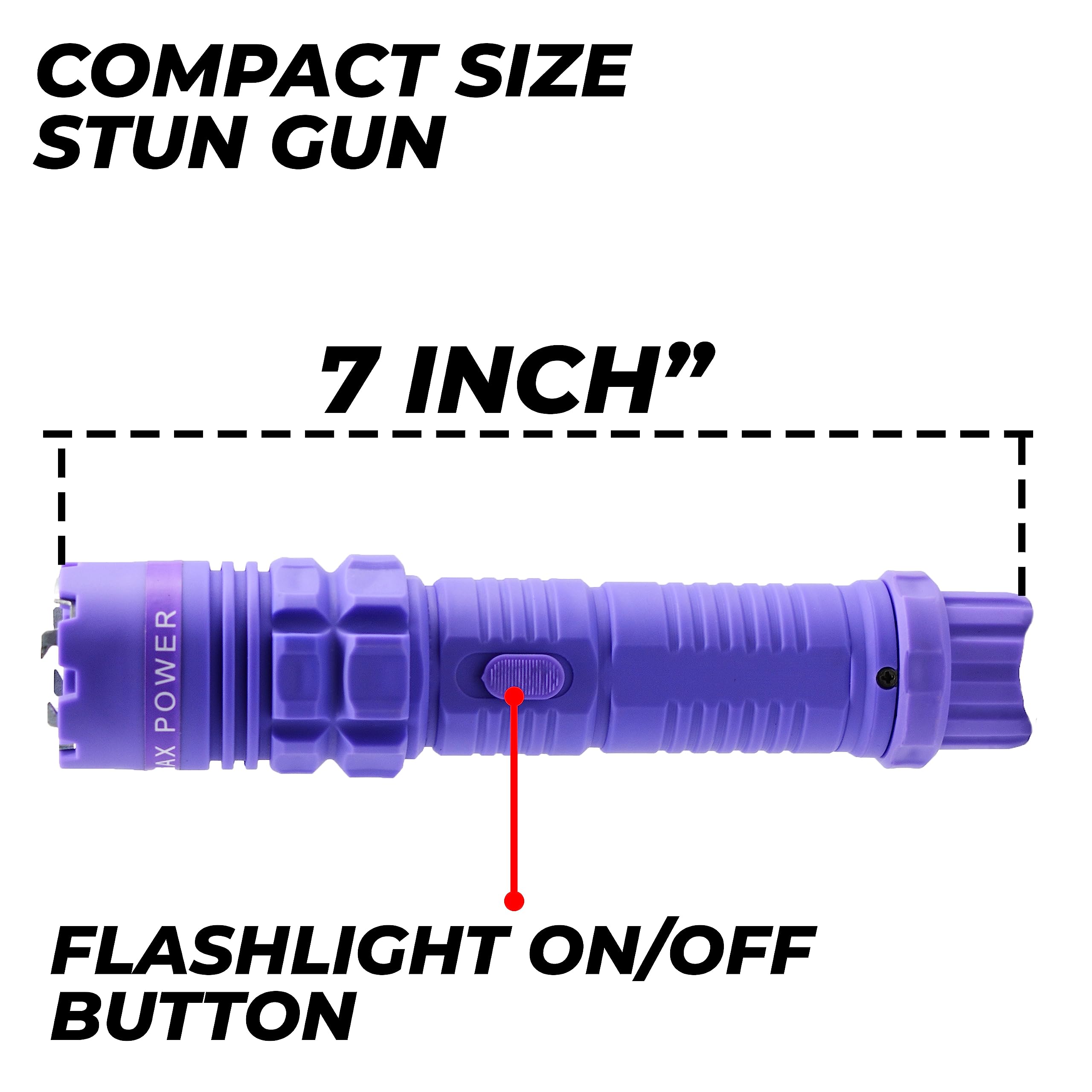 FIGHTSENSE (12 Pc) Wholesale Heavy Duty Flashlight Stun Gun - High Voltage Police Grade Strength - Rechargeable Batteries - Bright LED Flashlight with Three Modes (Multi X12)