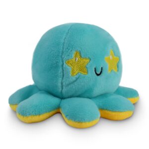 teeturtle - the original reversible octopus plushie - starry eyes - cute sensory fidget stuffed animals that show your mood